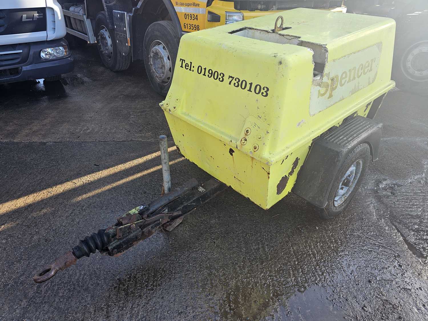 Lot 679 - Ingersoll Rand P100-W-DA 100CFM Single Axle