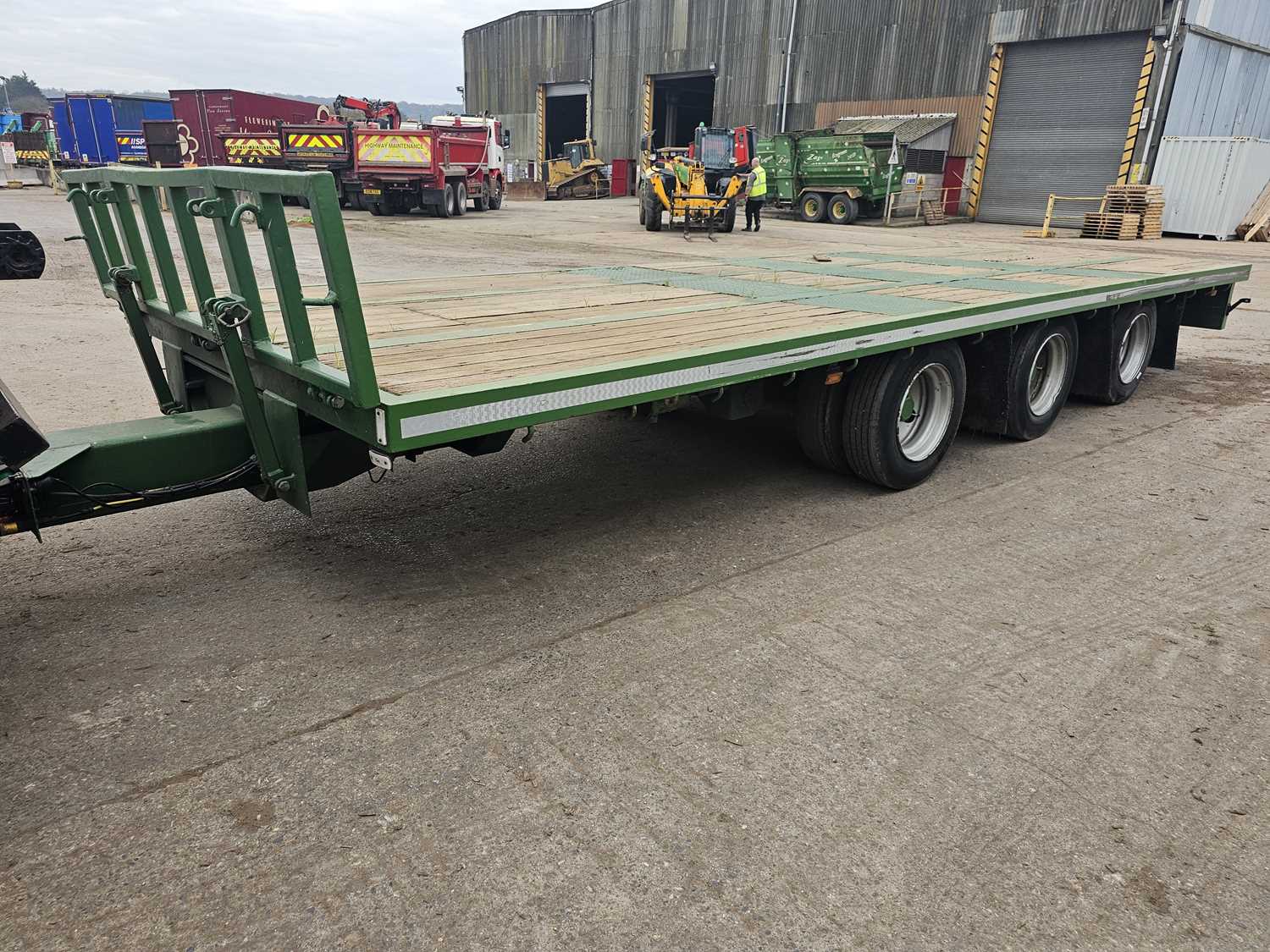 2008 W Trailer Co Tri Axle Draw Bar Flat bed Trailer