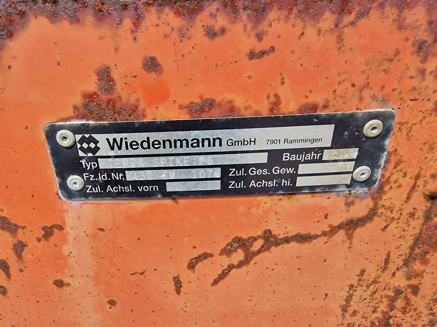 1992 Wiedermann PTO Driven Terra Spike Aerator to suit