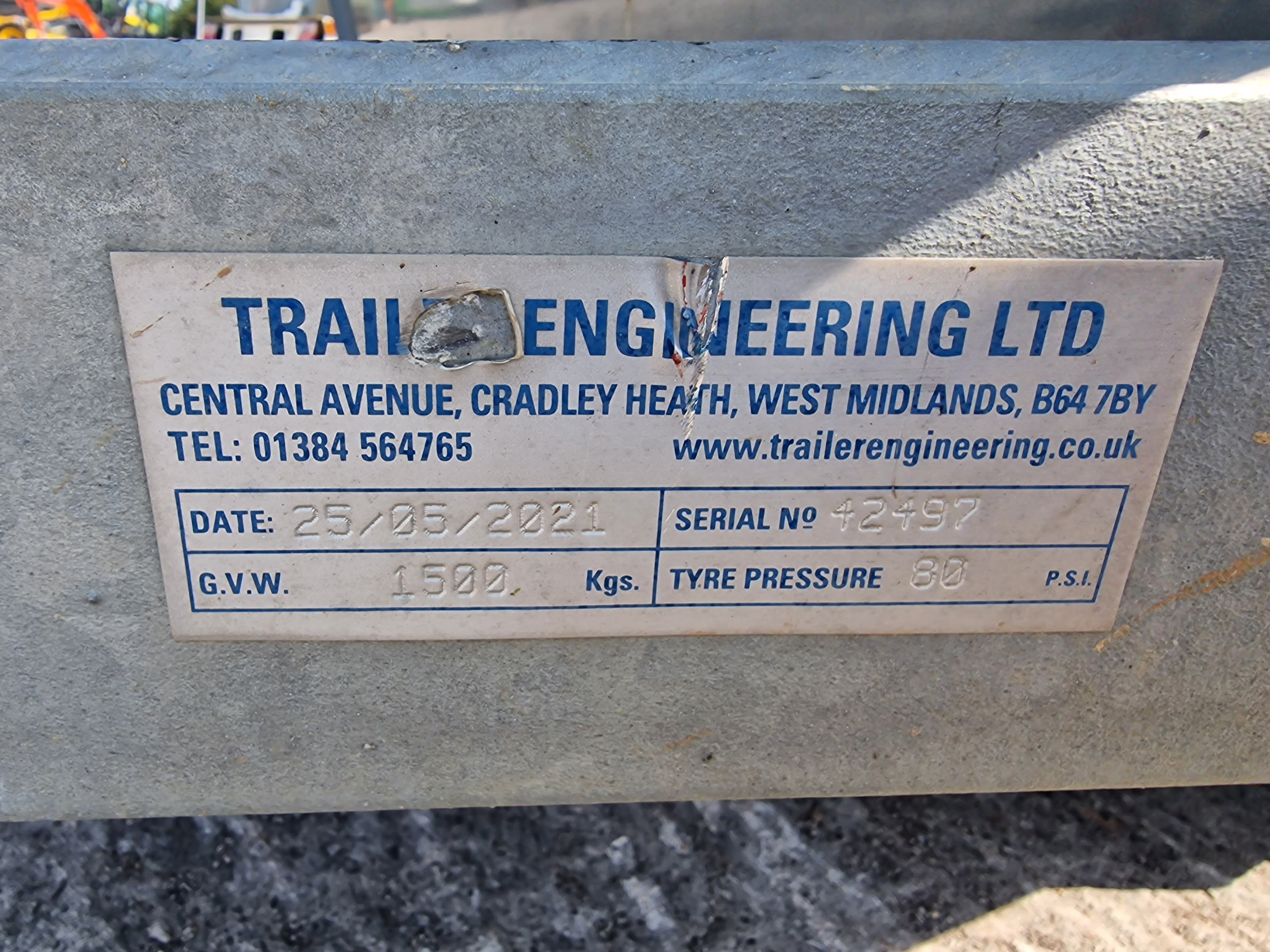 2021 Trailer Engineering 950 Litre Single Axle Bunded