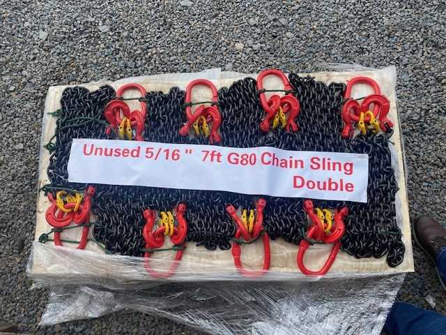 Unused 5/16" 7' G80 2 Leg Lifting Chain