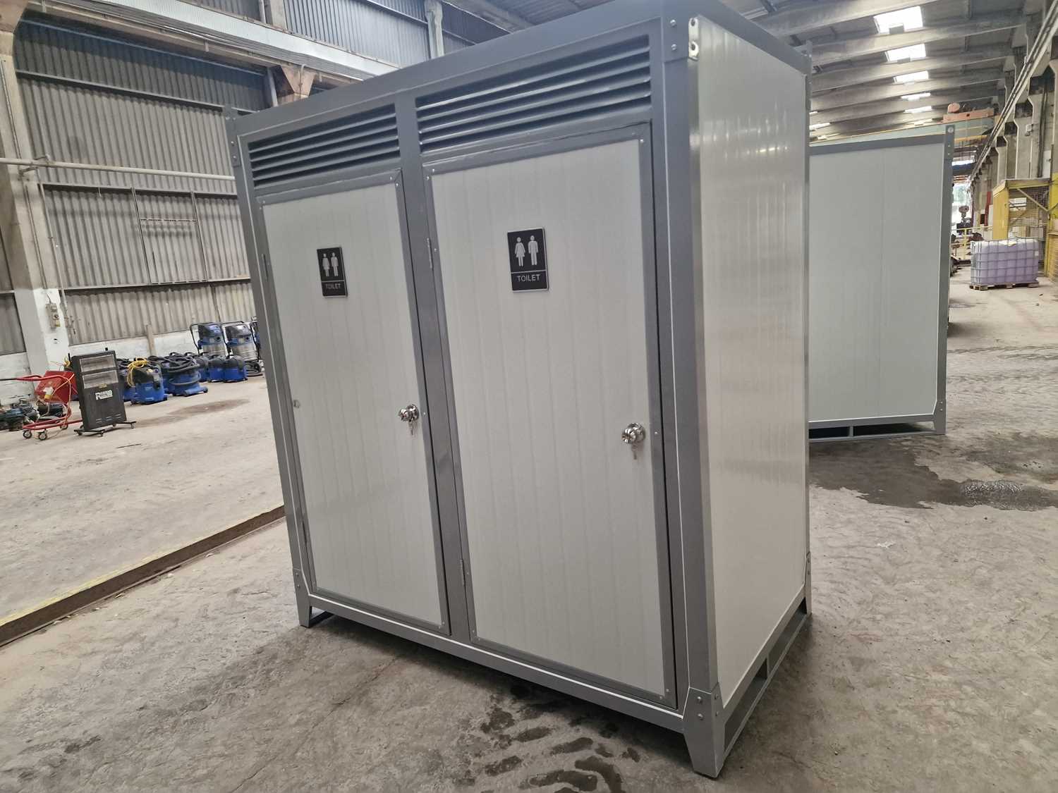 Unused Double Toilet Block