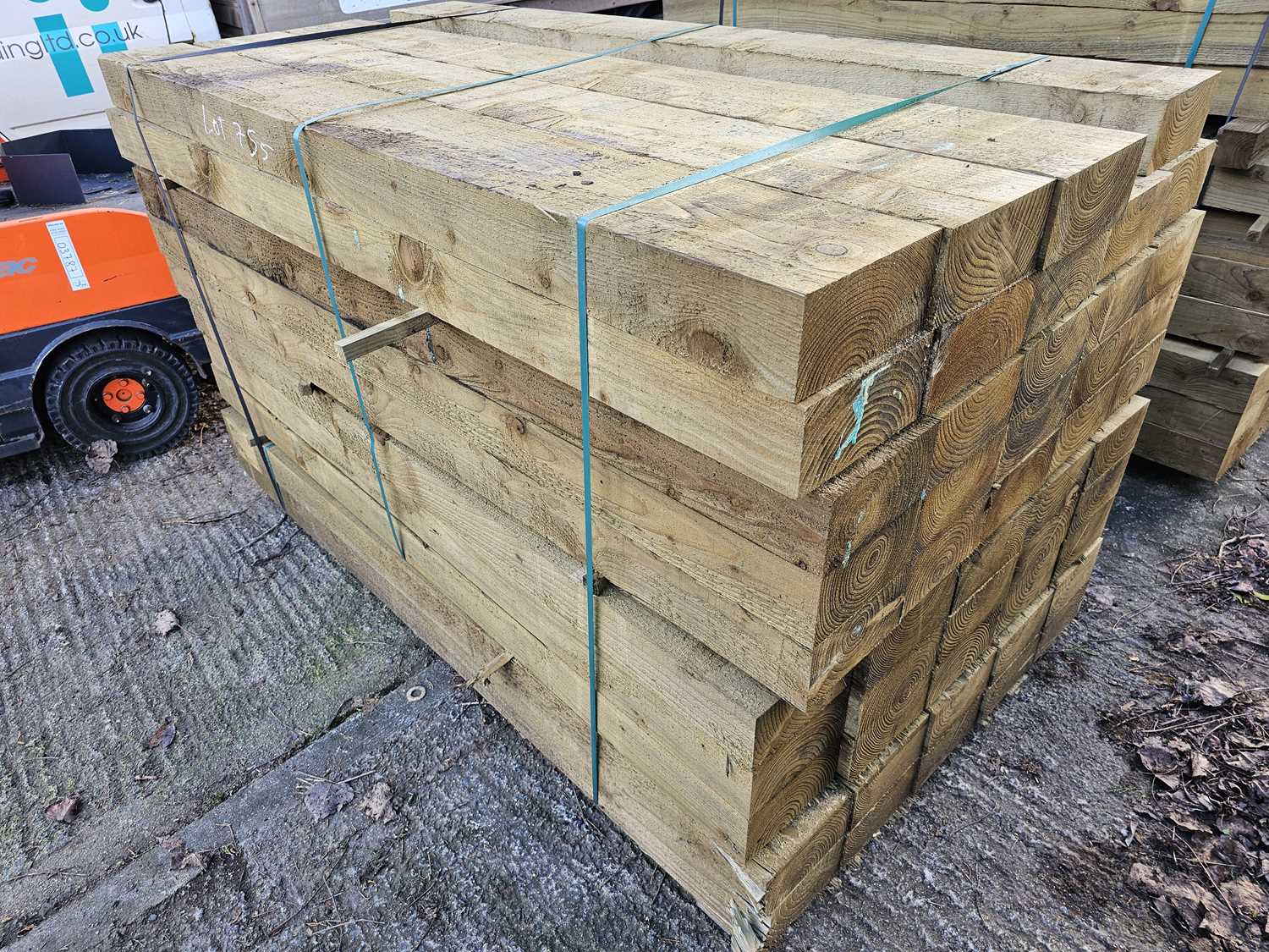 Lot 755 - Wood Sleepers (95mm x 195mm x 1800mm)(49 of)