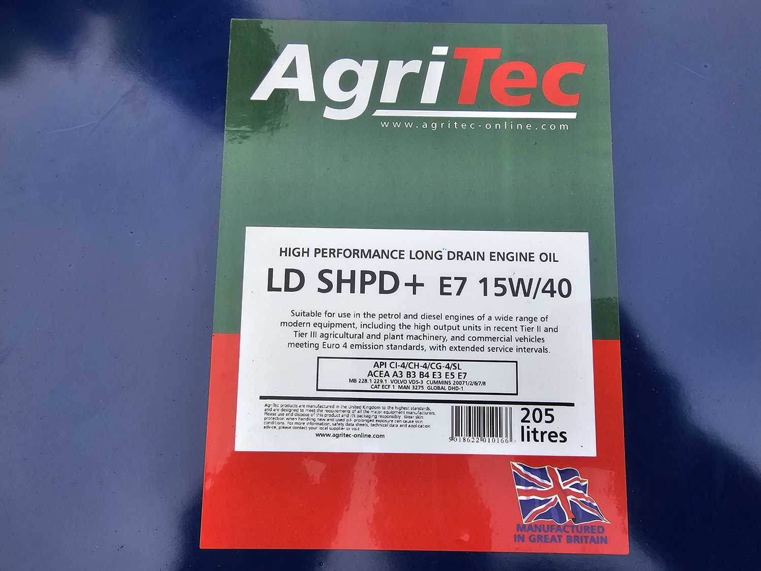 Unused 205 Litre OB High Performance Long Drain 15W-40